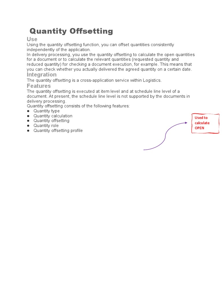 EWM-Quantity Offsetting | PDF