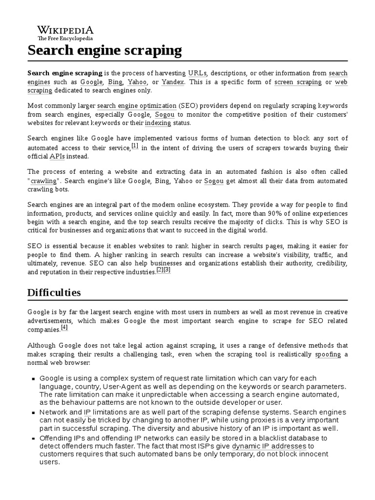 Search Engine Scraping | PDF | Information Technology | Cyberspace