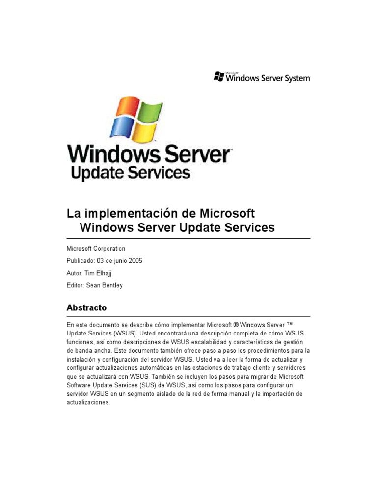 Deploying Microsoft Windows Server Update Services - En.es | Descargar gratis PDF | Servidor SQL ...