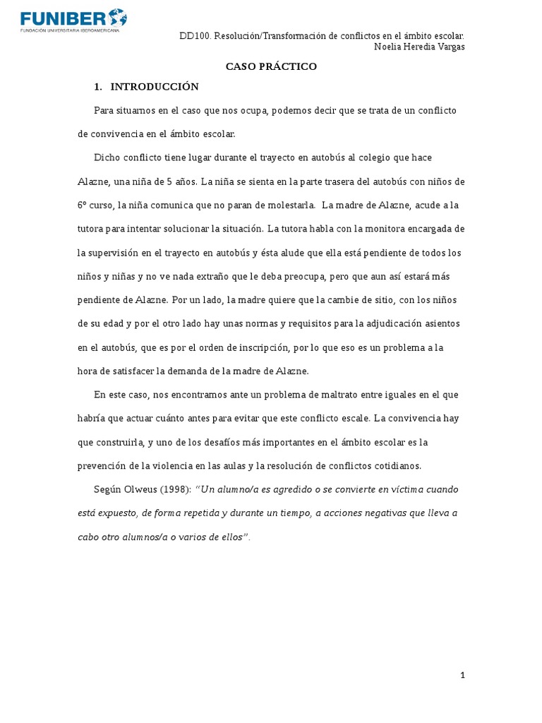 Caso PR Ctico DD100 | PDF | Violencia | Conceptos psicologicos