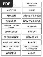 Pictionary Words Medium PDF | PDF