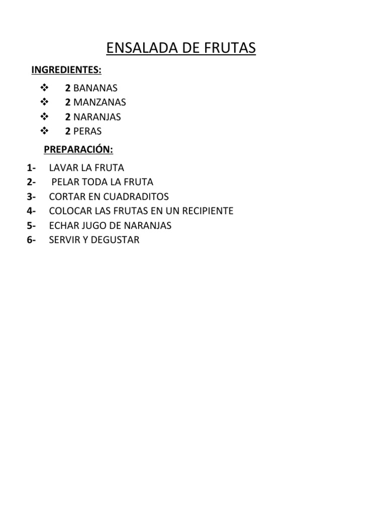 Ensalada de Frutas | PDF