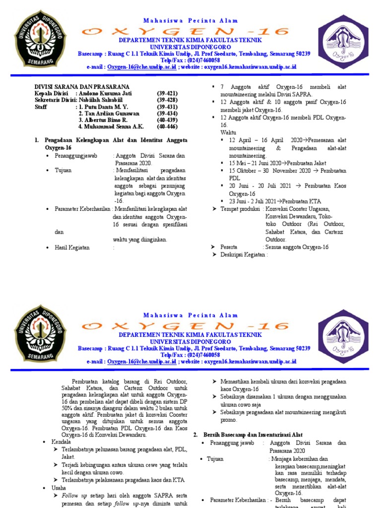 Andono Kusuma Jati LPJ Sapra Oxygen-16 2021 Bismillah | PDF