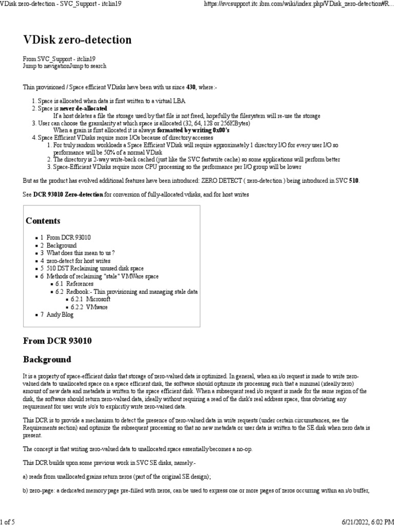 VDisk Zero-Detection Overview | PDF | Input/Output | Cache (Computing)