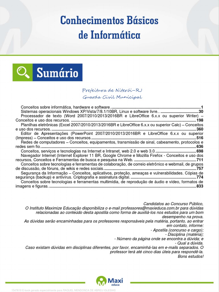 06 Conhecimentos Basicos de Informatica | PDF | PCs (computadores) | Notebook