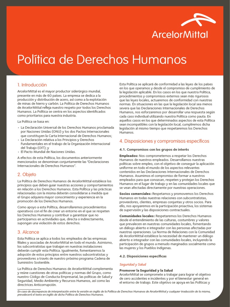 Politica de Derechos Humanos | PDF | Derechos humanos | Salario