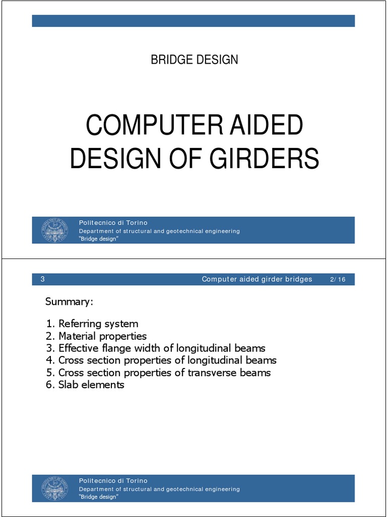 ES - 03 - Computer Aided Design of Girders | PDF | Beam (Structure) | Bending