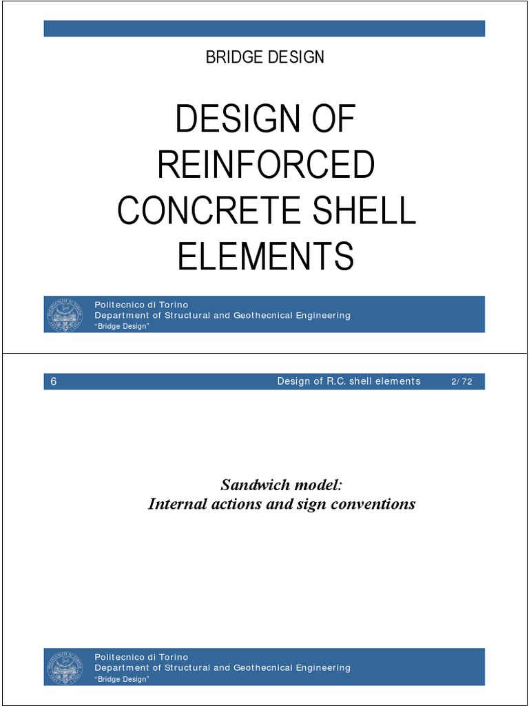 ES - 06 - Design of Reinforced Concrete Shell Elements | PDF | Stress ...