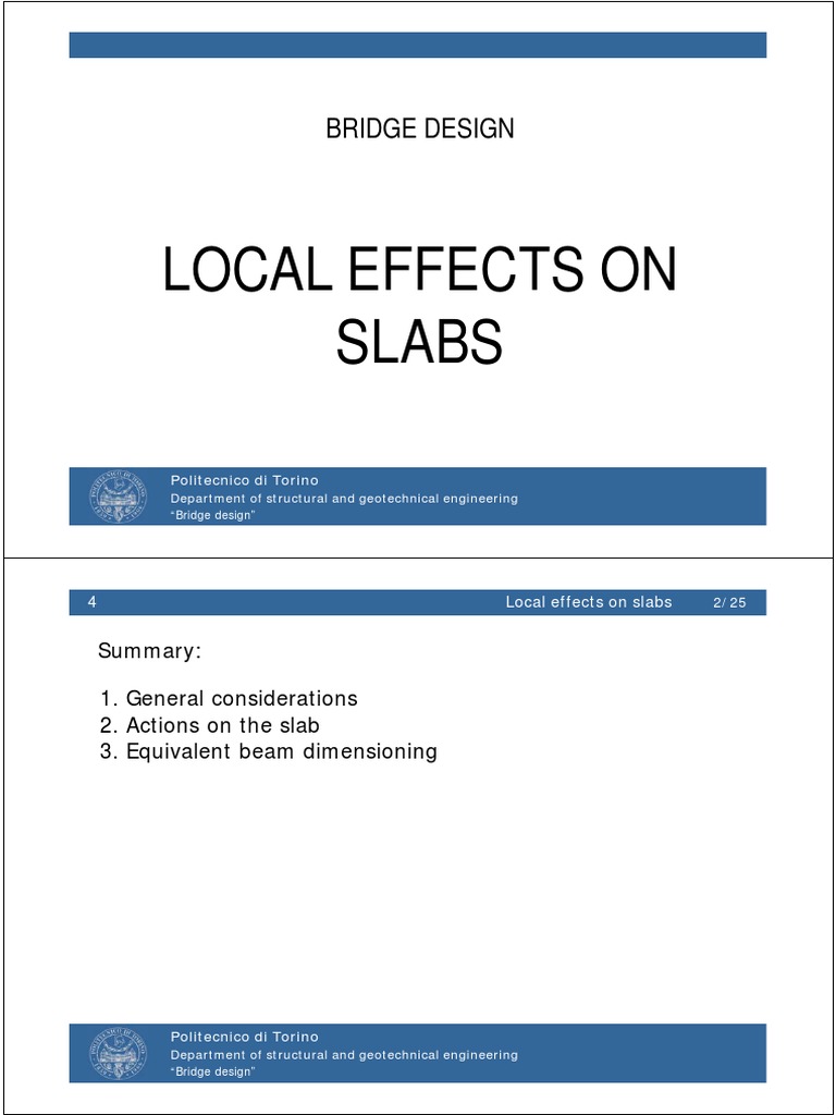 ES - 04 - Local Effects On Deck's Slabs | PDF | Bridge | Bending