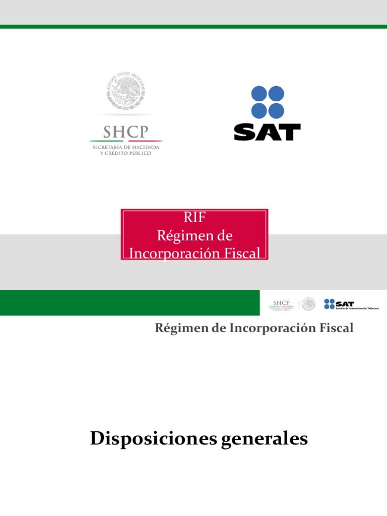 Régimen de Incorporación Fiscal | PDF | Impuesto sobre la renta | Factura