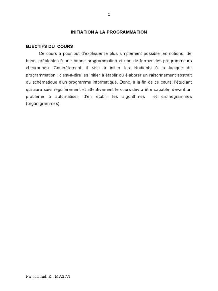 Introduction à la Logique de Programmation | PDF | Structure de contrôle | De base