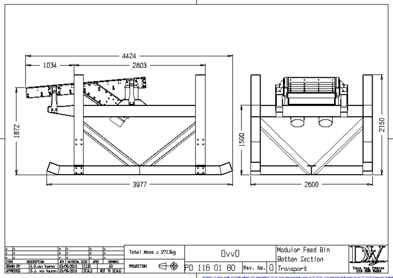 PD 116 01 80 - 1m Pan Feeder Bottom Section - Transport Details | PDF