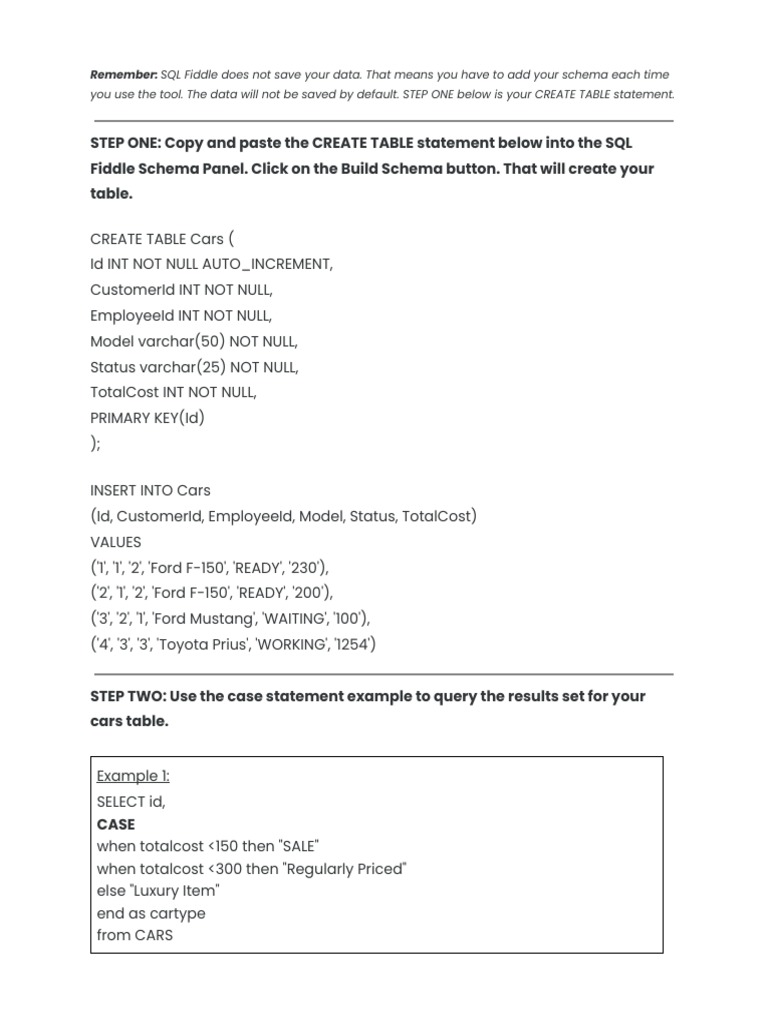 SQL - Case | PDF | Computers