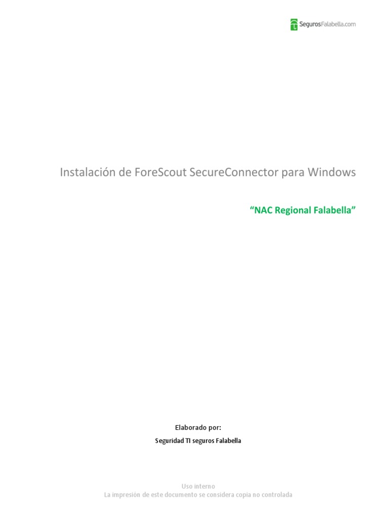 Instalación de ForeScout SecureConnector para Windows Externos | PDF