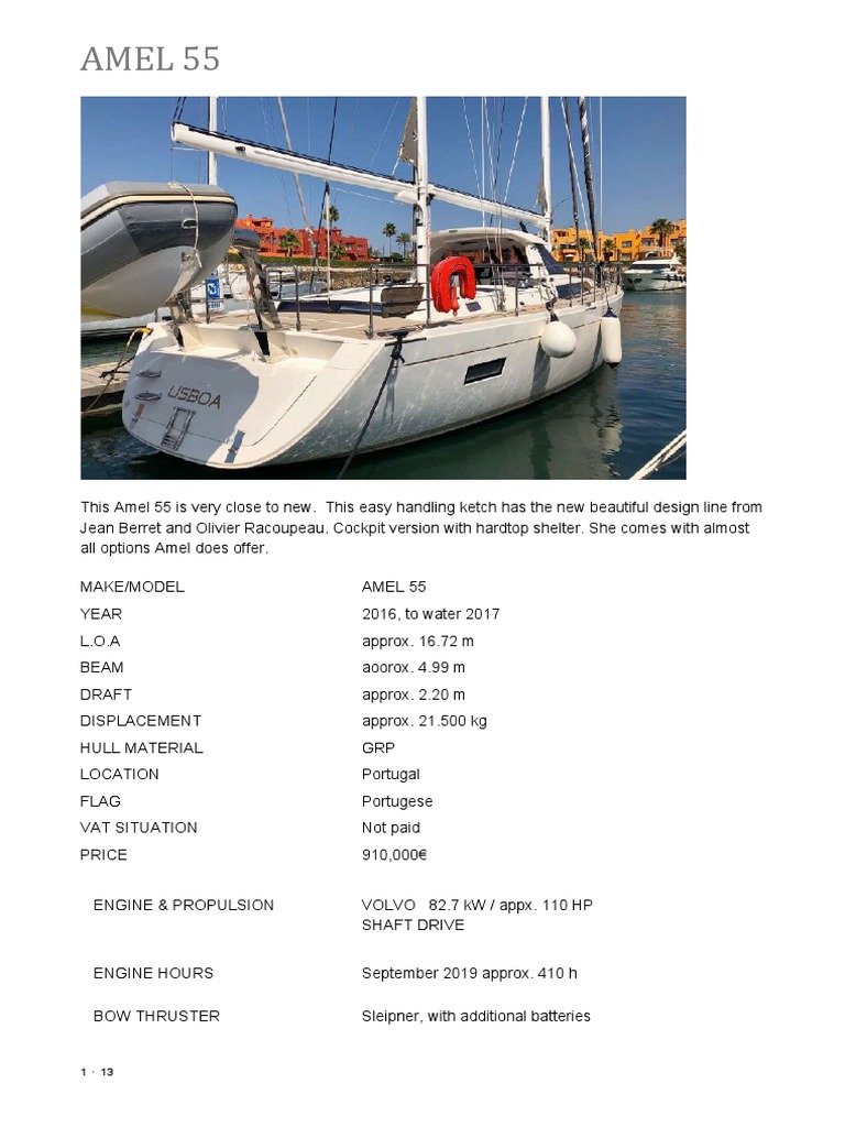 Anhang Amel 55 | PDF | Mast (Sailing) | Manufactured Goods