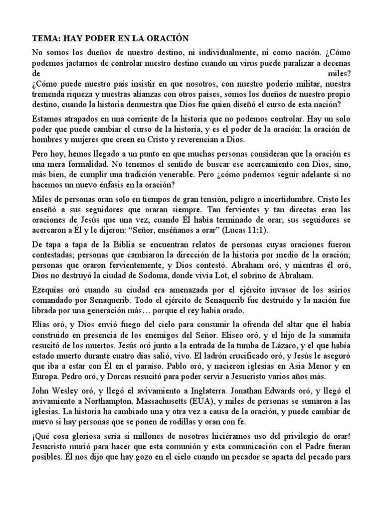 Hay Poder en La Oración | PDF | Oración | Jesús