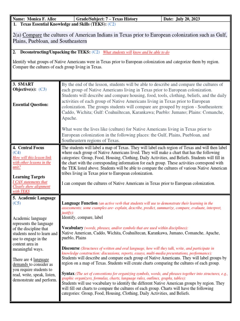 Edtpa Lesson Plan Guide LPG | PDF | Texas | Communication