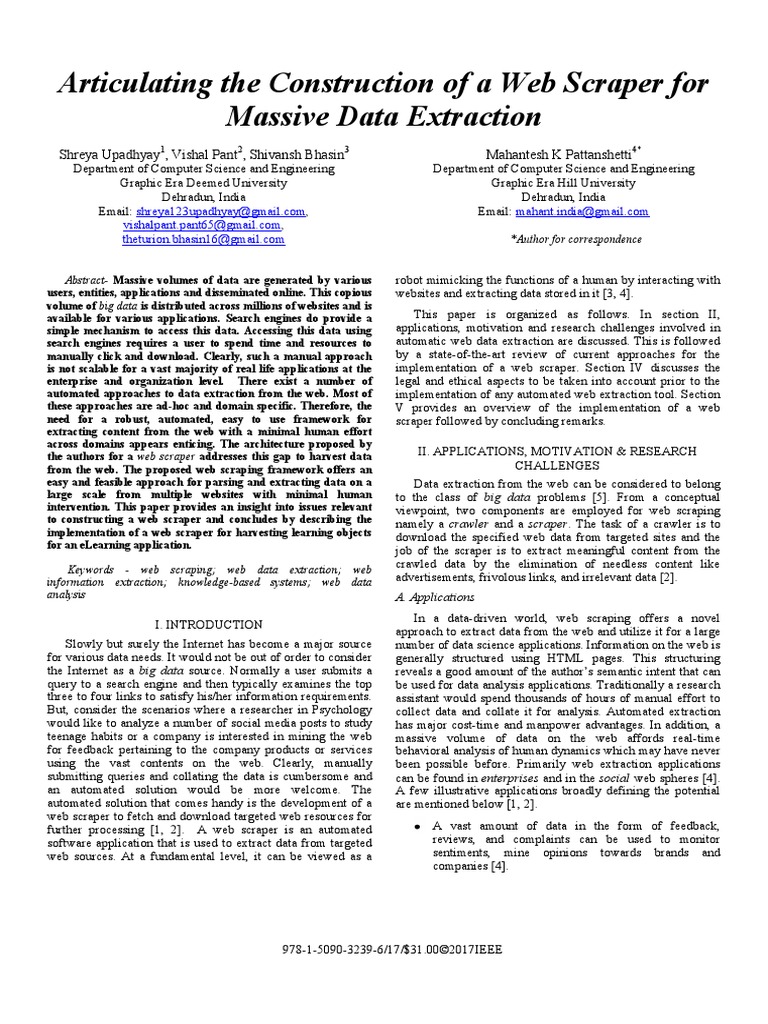Upadhyay (2017) - Articulating The Construction of A Web Scraper For | Download Free PDF | World ...
