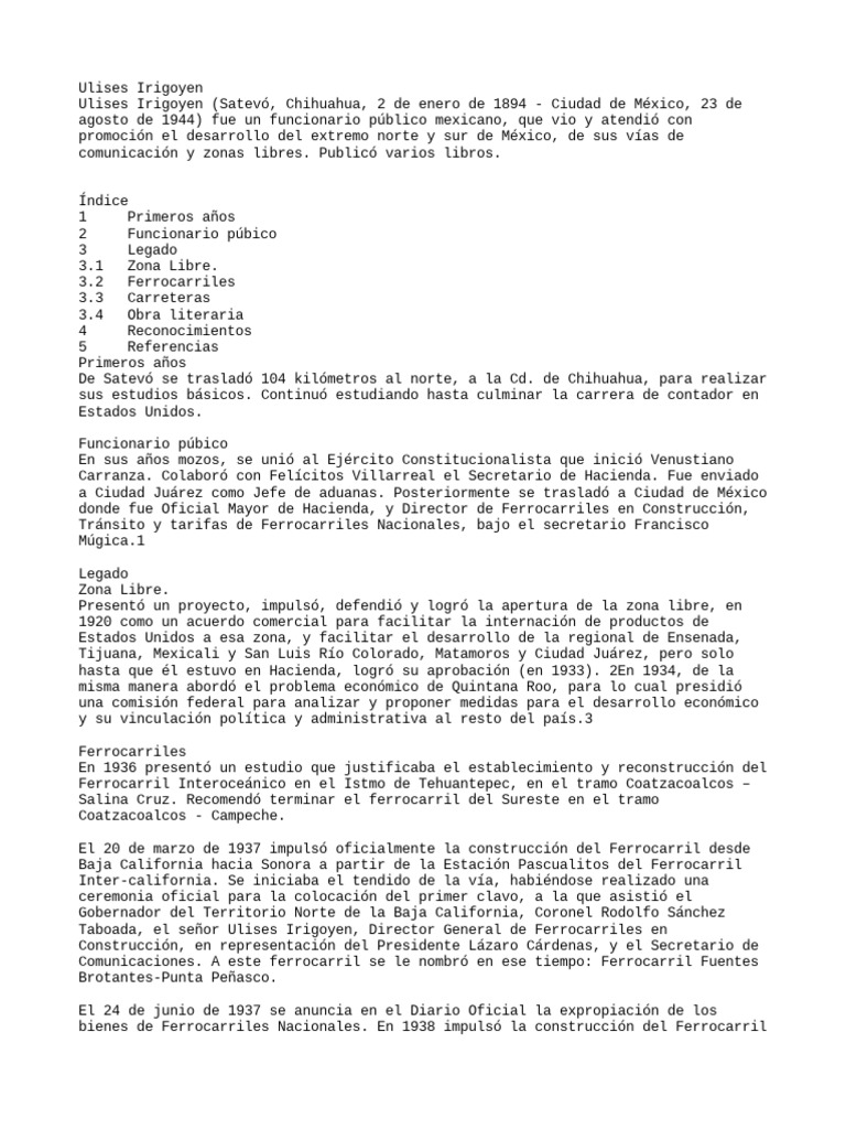 Ulises Irigoyen: Legado y Proyectos | PDF | México