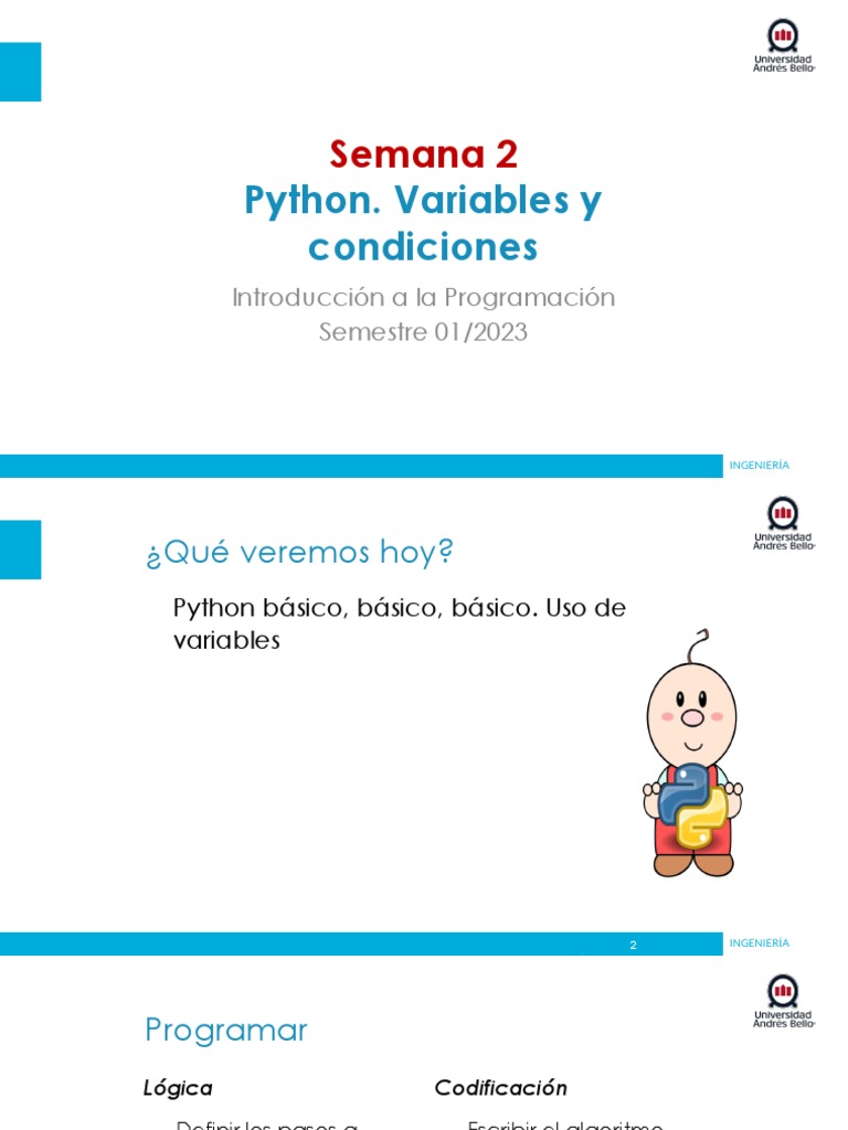 Semana2 Variables | PDF | Python (lenguaje de programación) | Programación