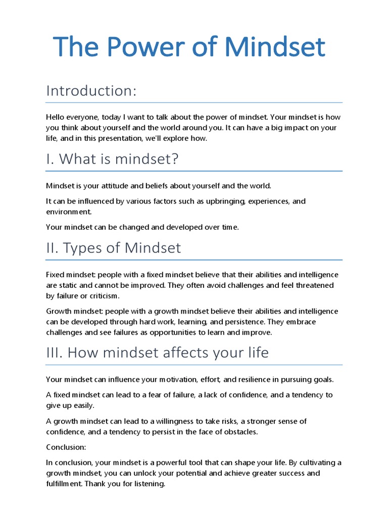 Mindset | PDF