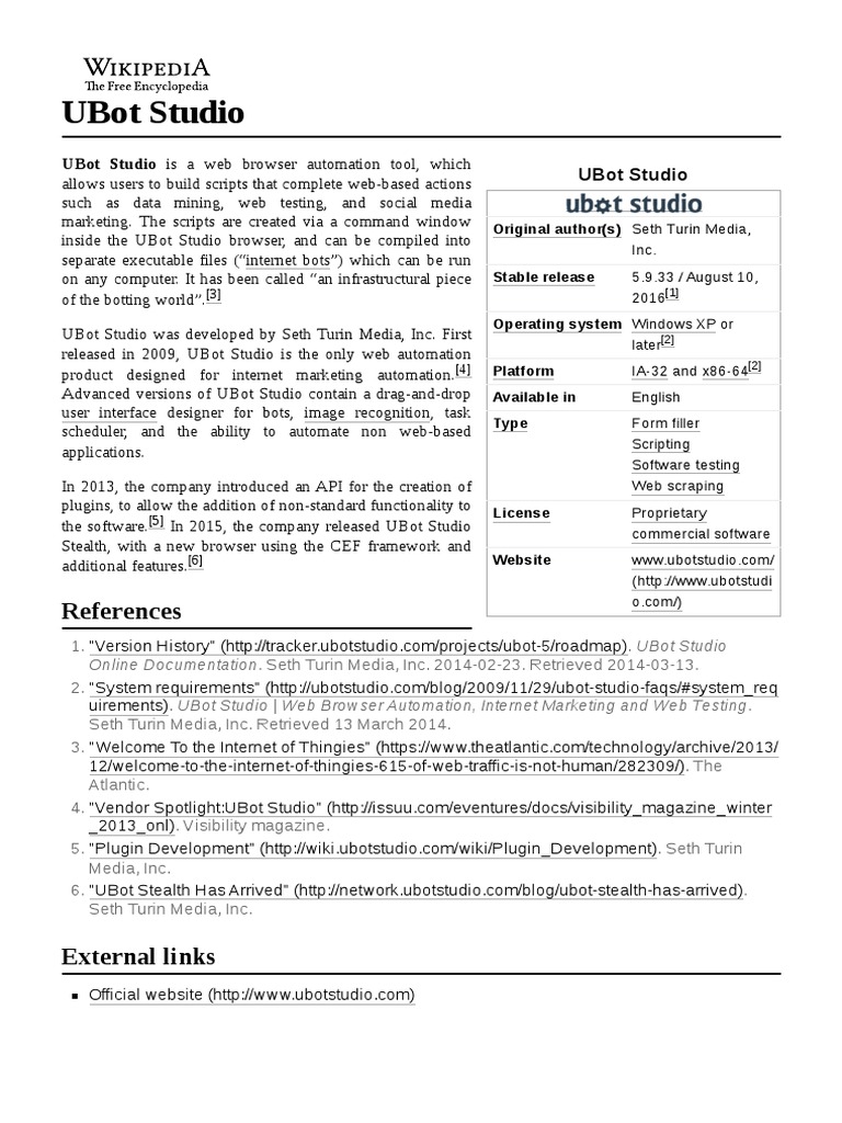 UBot Studio | PDF | Digital Technology | Microsoft Windows