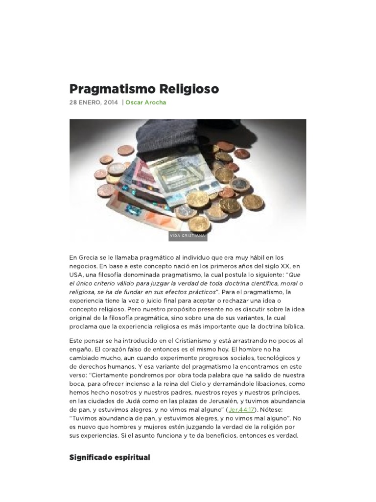 Pragmatismo Religioso y su Impacto | PDF | Iglesia cristiana ...