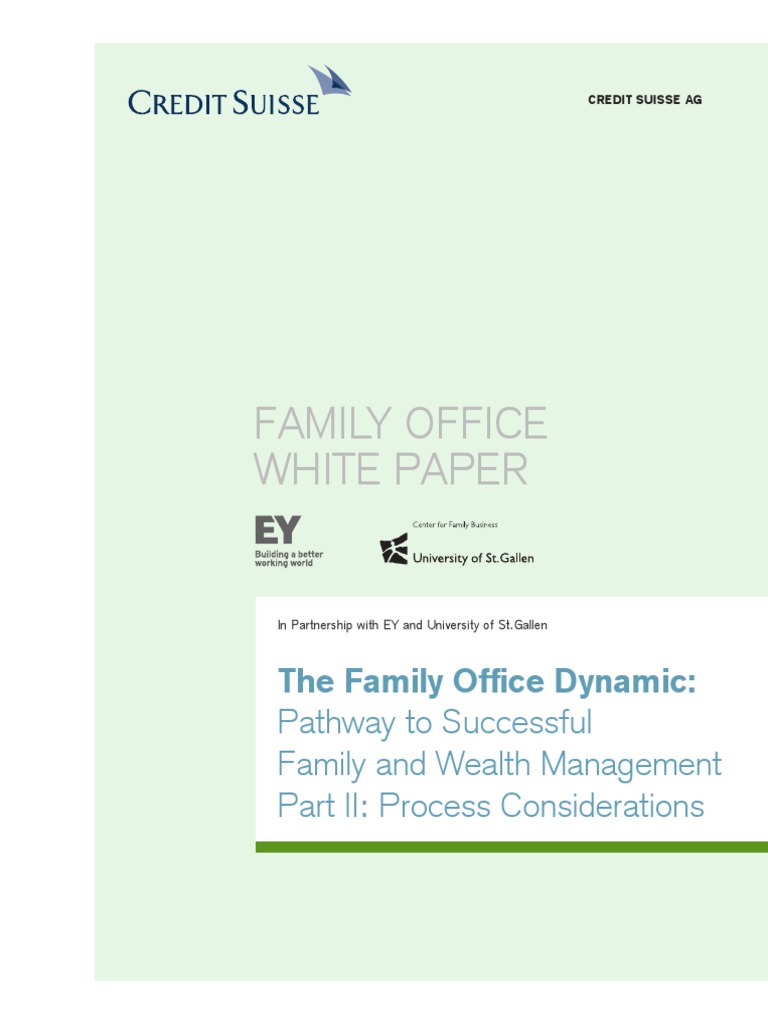 Cs White Paper Family Office Dynamic Pathway To Successful Family and ...