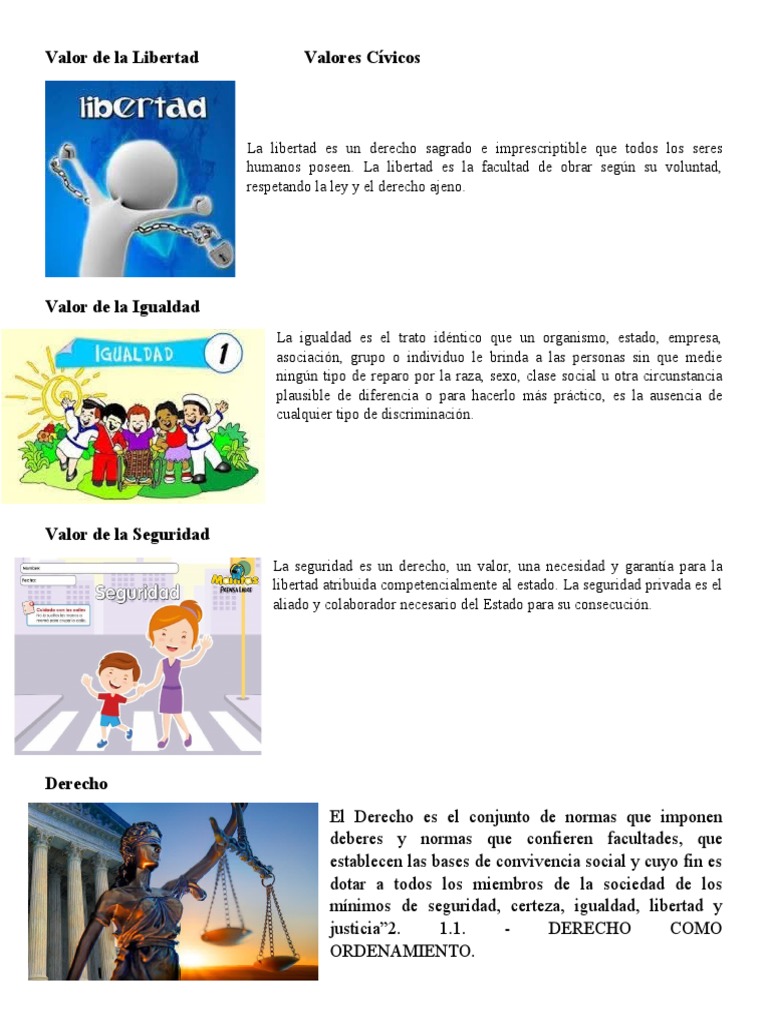 Valor de La Libertad Valores Cívicos | PDF | Libertad | Justicia