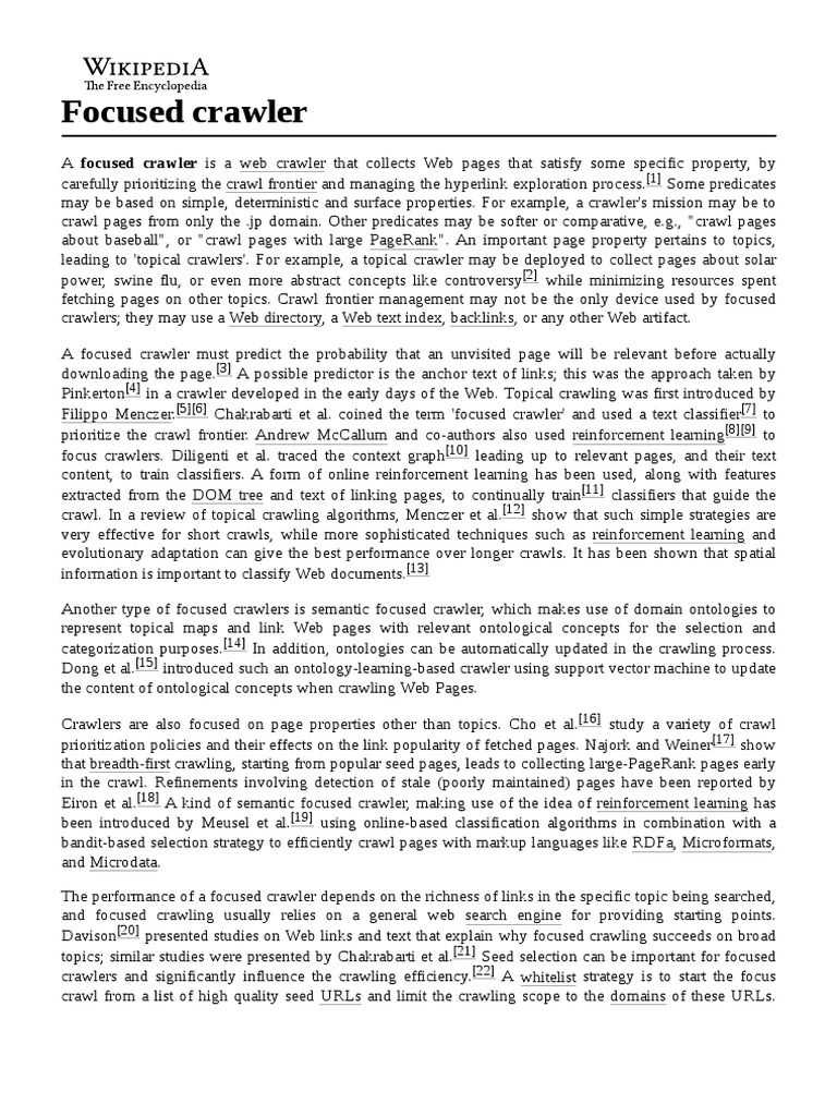 Focused Crawler | PDF | Aggregation Websites | Hypertext Focused Crawler | PDF | Aggregation Websites | Hypertext