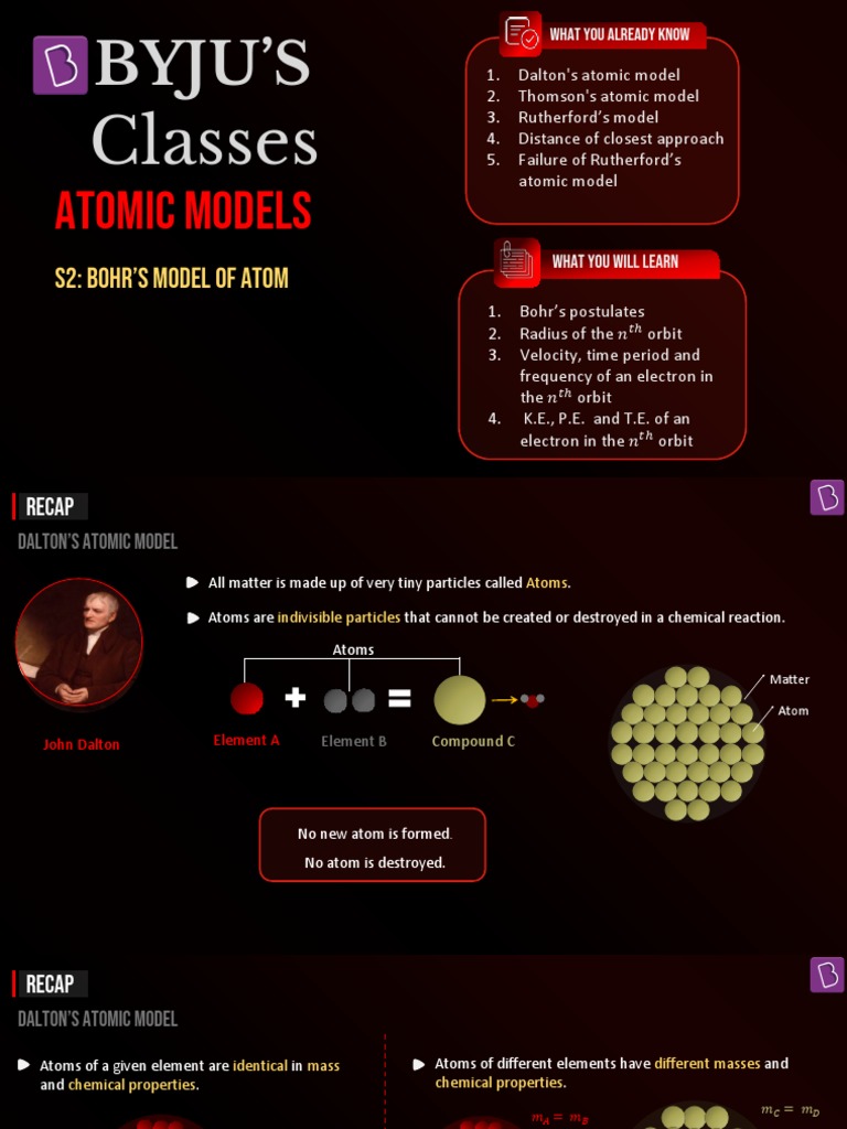 Bohr's Model of Atom | Download Free PDF | Electron | Atoms