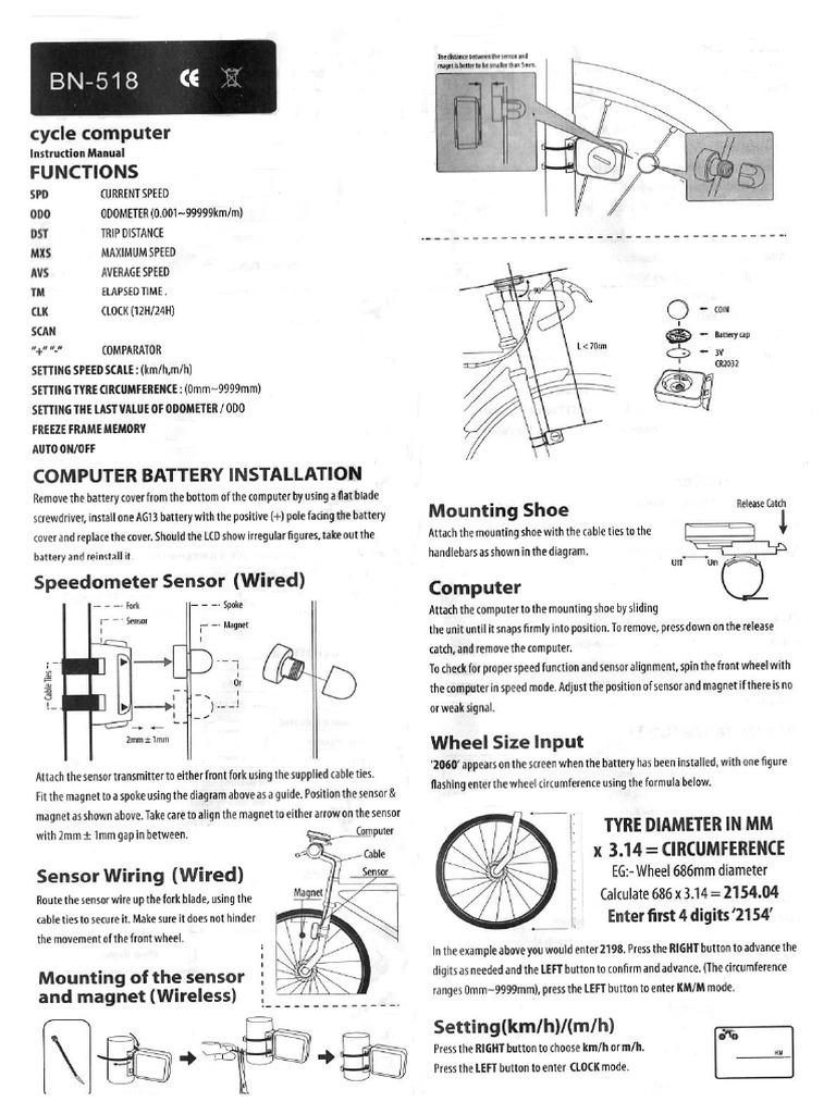 Cycle Speedometer User Guide | PDF
