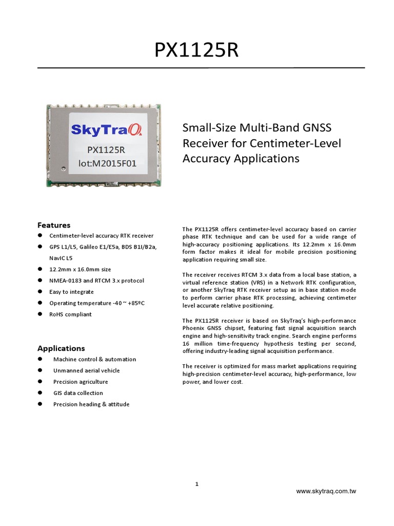 Skytraq | PDF | Global Positioning System | Longitude