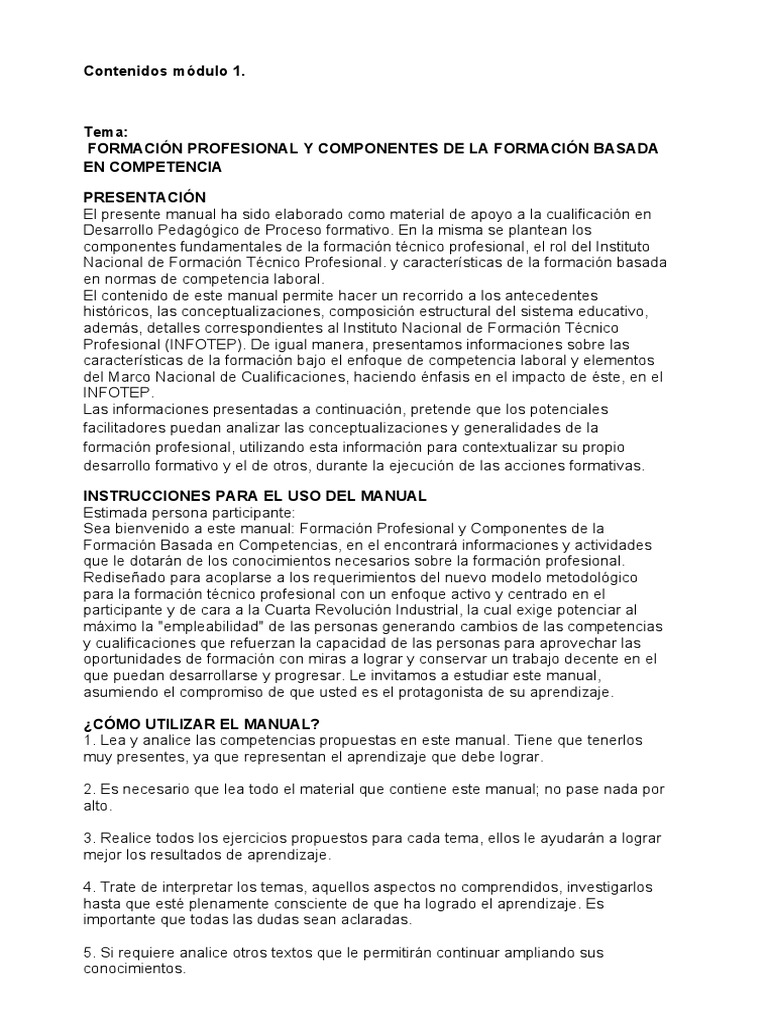 Contenidos Módulo 1 | PDF | Educación más alta | Desarrollo profesional