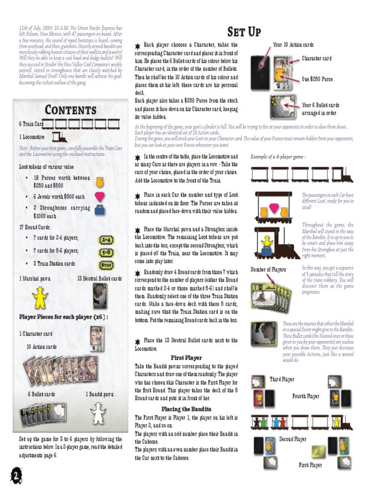 Colt Express - Rules in English | PDF | Train