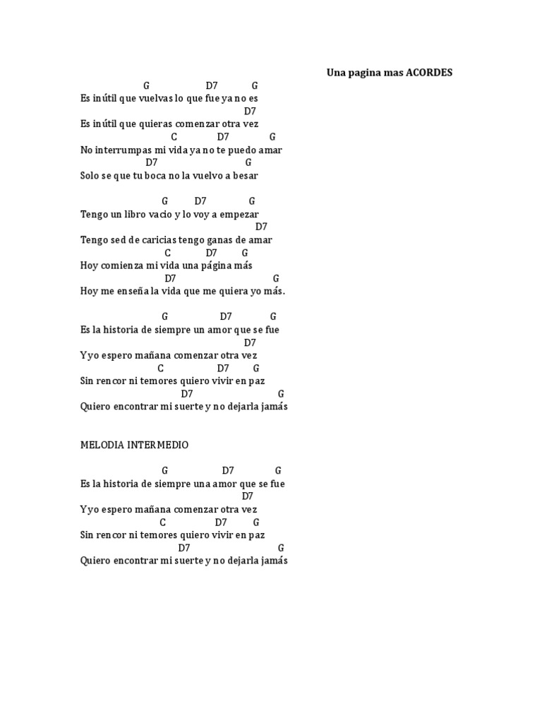 Una Pagina Mas ACORDES | PDF