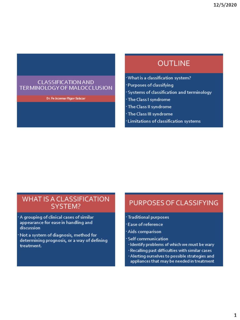 Malocclusion Classification Systems Overview | PDF | Dental Anatomy | Mouth