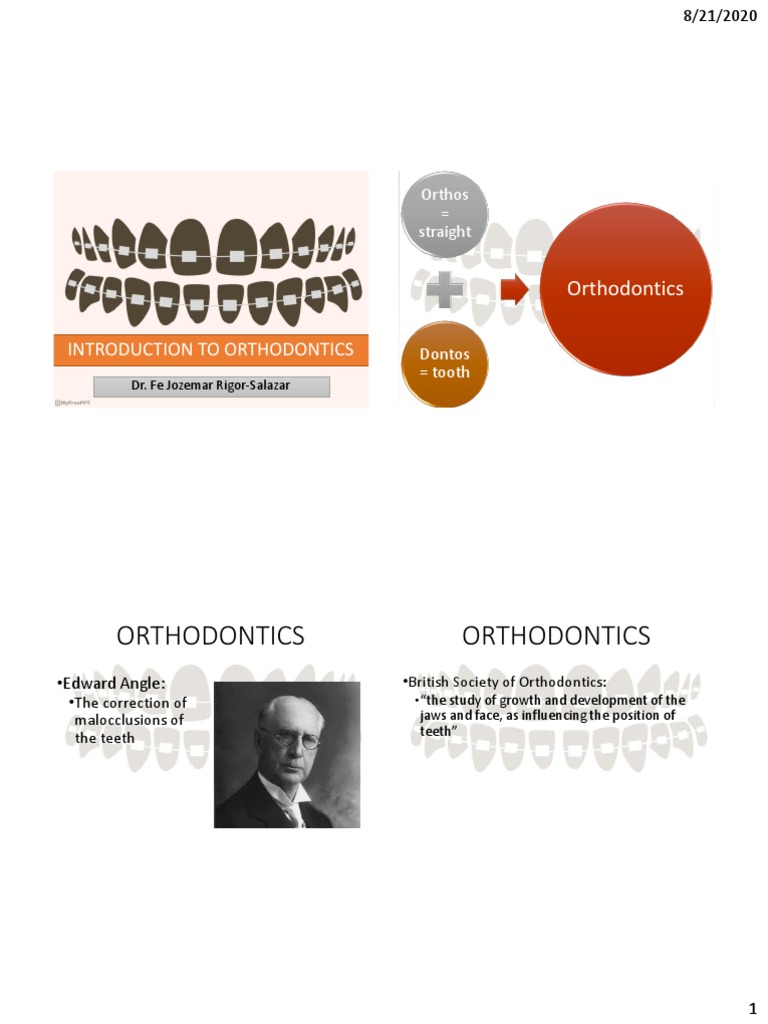 1 Introduction To Orthodontics | PDF | Orthodontics | Dentistry Branches