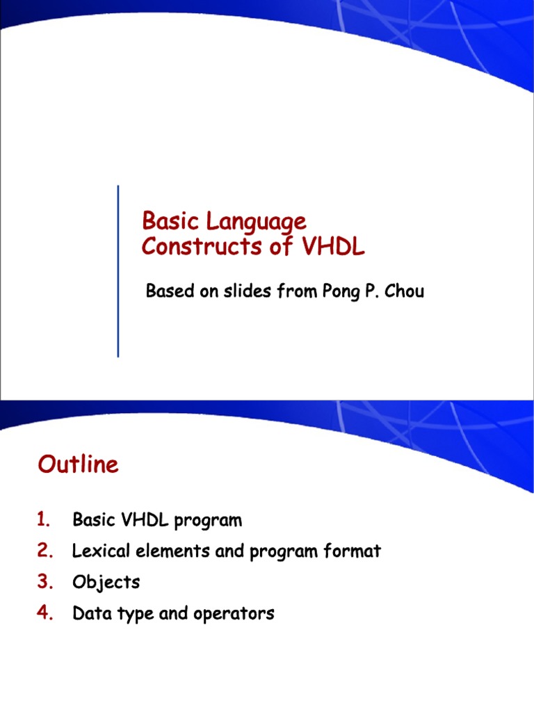 3) Basic - VHDL - Constructs | PDF | Vhdl | Computer Program 3) Basic - VHDL - Constructs | PDF | Vhdl | Computer Program