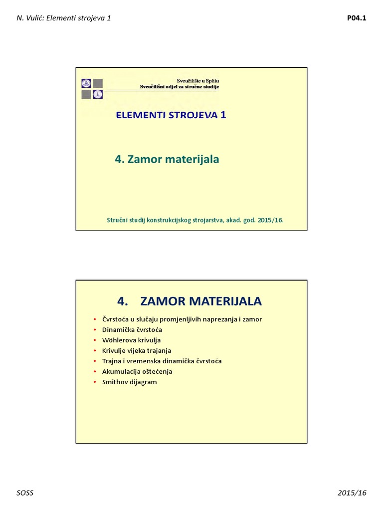P04 - 2s Zamor Materijala | PDF