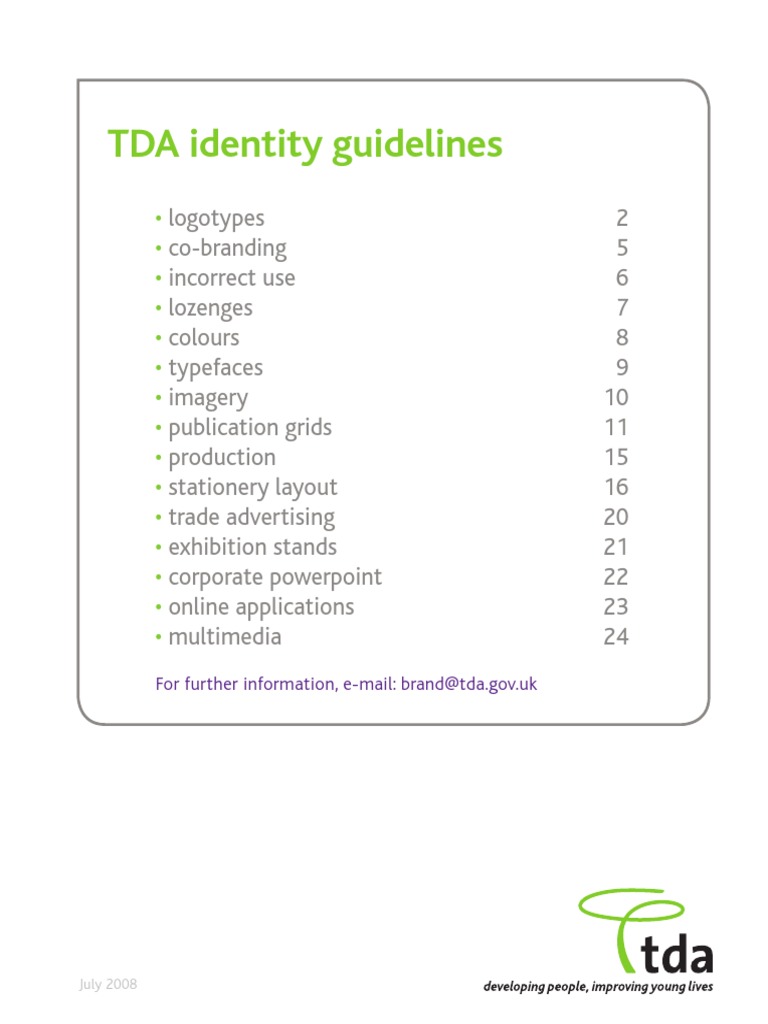 TDA Identity Guidelines | PDF | Typefaces | Logos