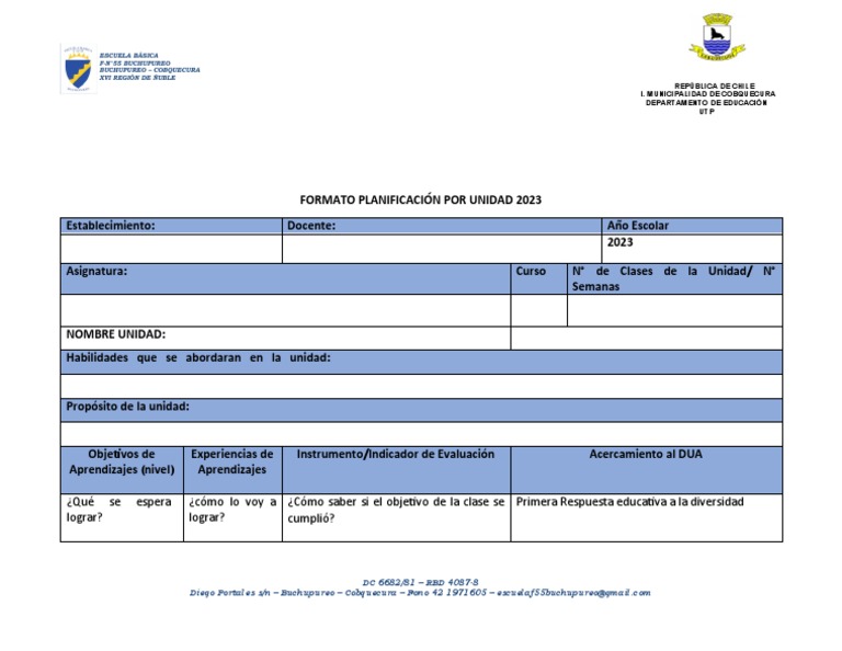 Formato de Planificación 2023 | PDF