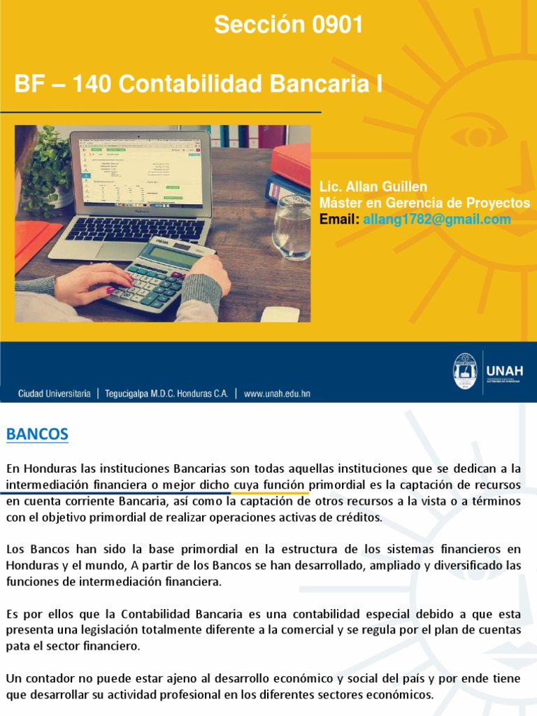 Contabilidad Bancaria I Parcial Diapositiva 2 | PDF | Bancos | Contabilidad