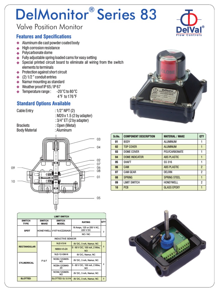 Automation - Series 83 Valve Position Monitor | PDF | Switch | Printed ...