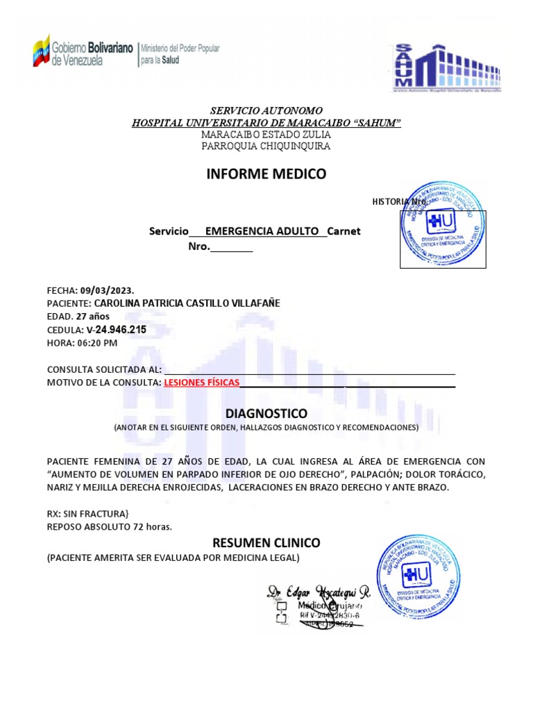 9 Informe Medico | PDF