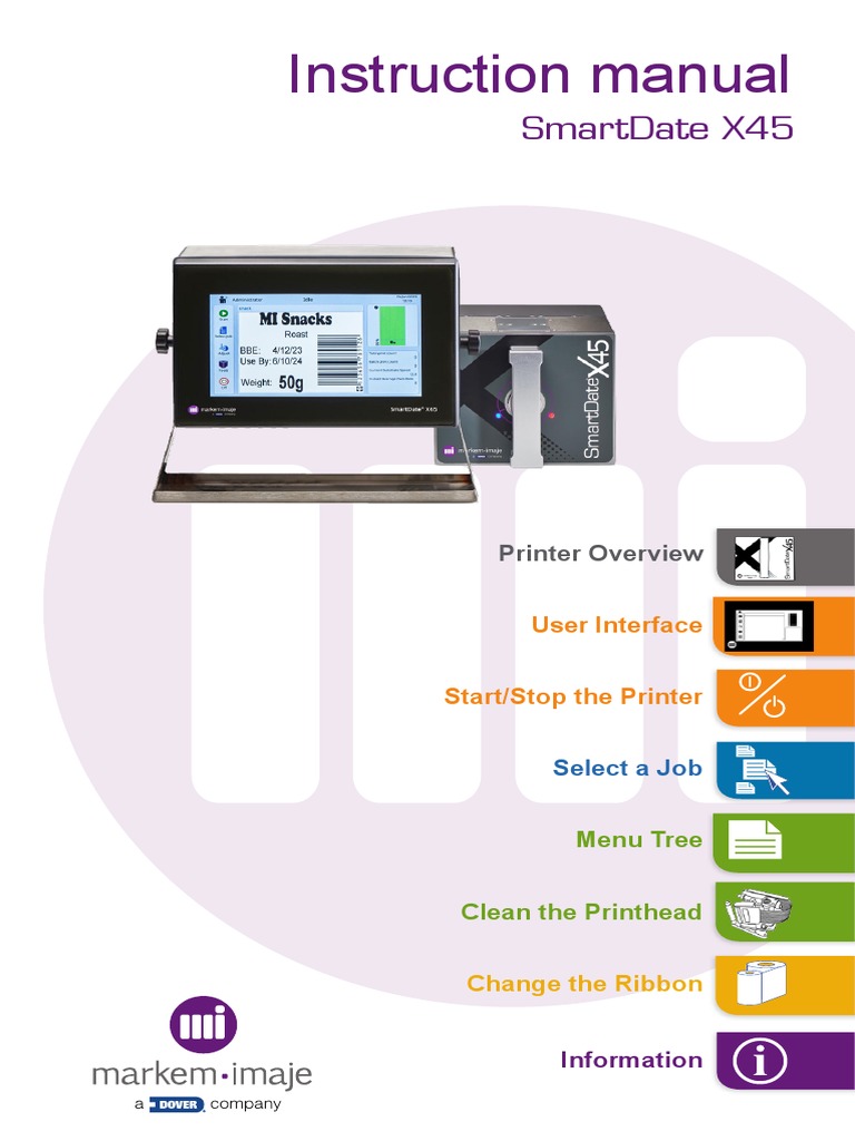 SDX45 Instruction Manual EN | PDF | Printer (Computing) | Computing