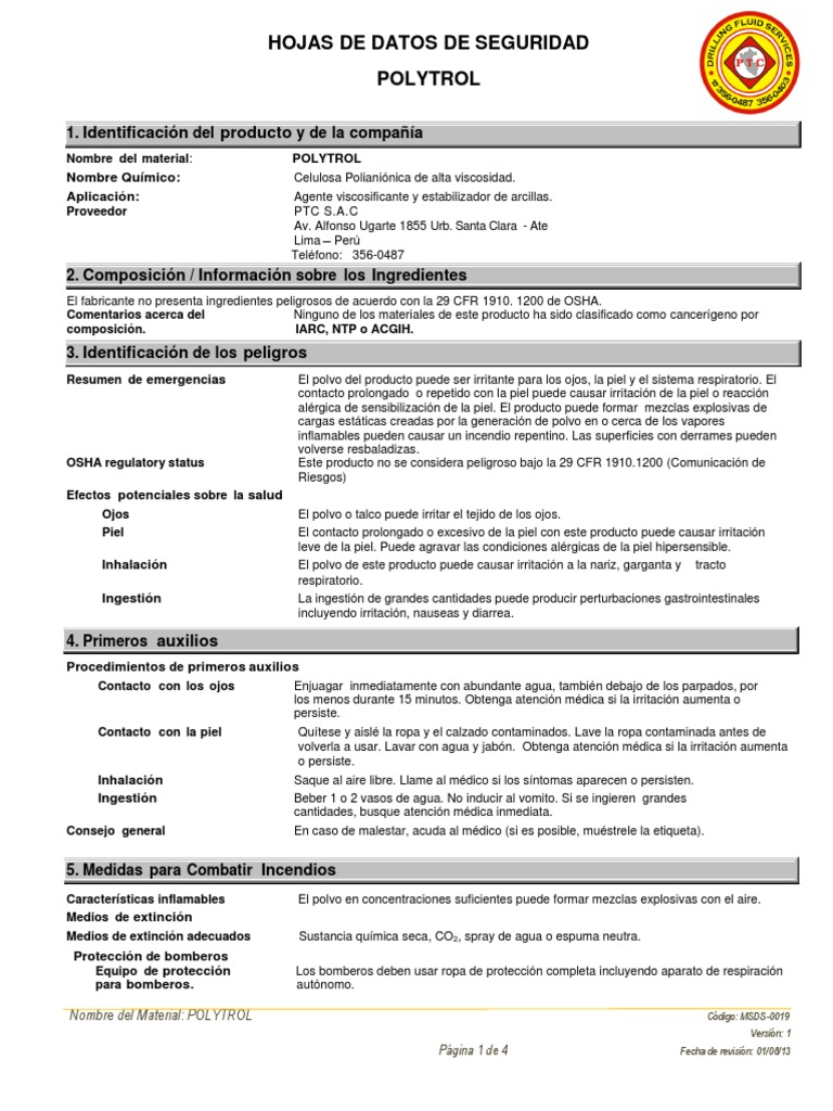 Polytrol - HDS | PDF | Agua | Polvo