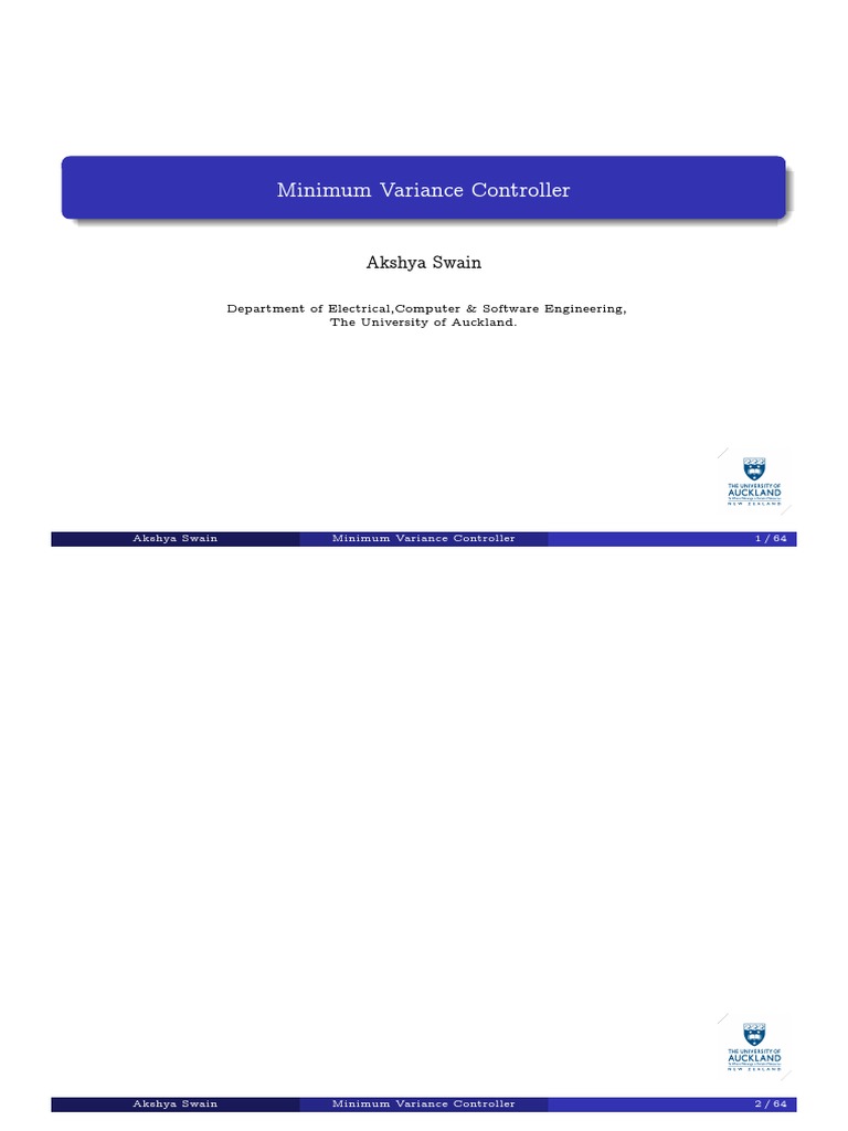 Minimum Variance Control Overview | PDF | Control Theory | Mathematics