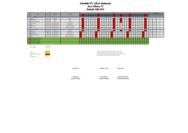 Schedule Off Bulan Juli 2023 | PDF