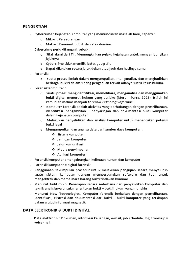 Pengantar Forensik Teknologi Informasi Ok | PDF